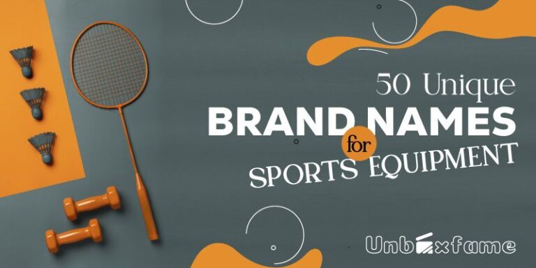 50 Unique Brand Names for sports equipment - Unboxfame