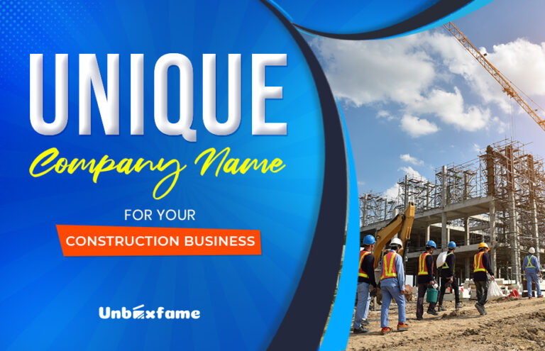 Catchy Construction Company Name Ideas List
